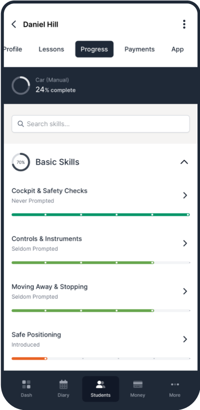 Award winning business management app for your driving school.