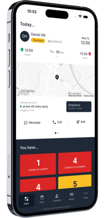 Award winning business management app for your driving school.